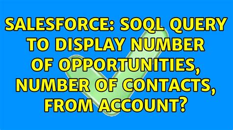 salesforce soql query to display number of opportunities number of