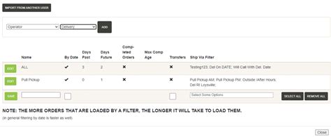 Fulfillment Pro Employee Filters And Settings Paradigm Erp By Paragon Documentation