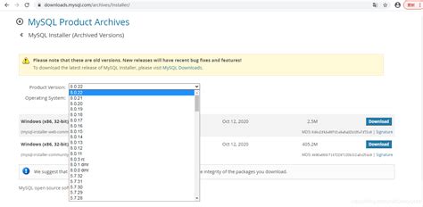 mysql安装包下载地址（含所有版本） csdn博客