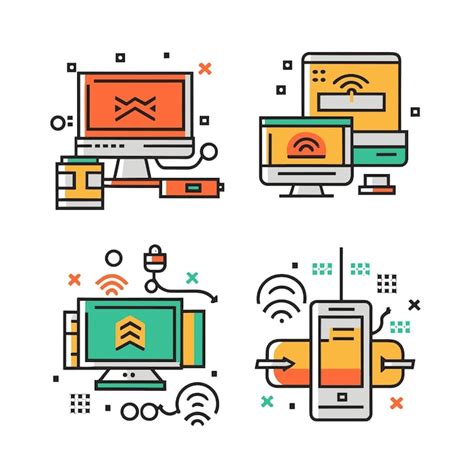 Premium Vector Computer Mobile Icon Illustration