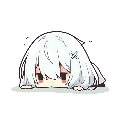 Premium Ai Image Minimal Japanese Kawaii Sleepy Lazy Girl Chibi Anime Vector Art Sticker With