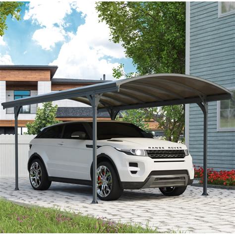 Carport Victoria En Alu Gris Et Polycarbonate Bronze Palram