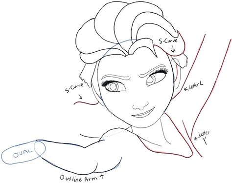 Elsa Drawing Outline At Getdrawings Free Download