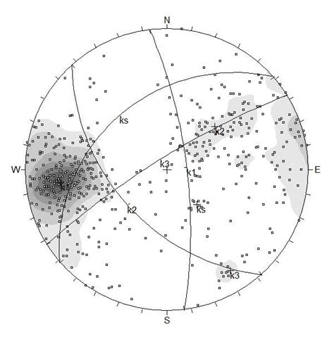 Stereogram Representation Of 489 Orientation Data Obtained From