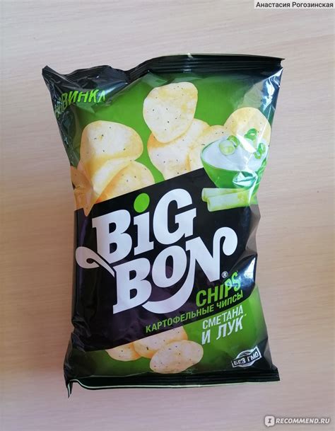 Чипсы картофельные Big Bon Со вкусом сметаны и лука - «Новинка-перекус ...