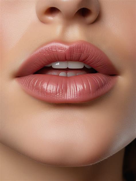 Close Up Of Luscious Lips With A Soft Natural Makeup Finish