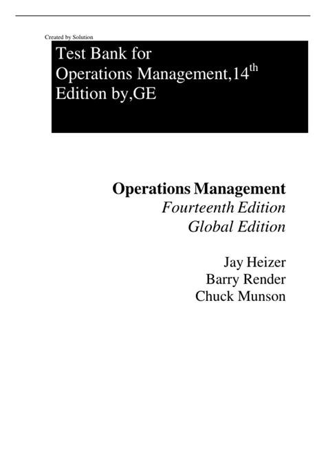Test Bank For Operations Management Sustainability And Supply Chain Management Global Edition