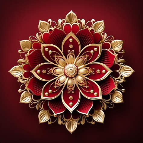 Premium Ai Image Majestic Maroon Craft A Maroon Mandala With