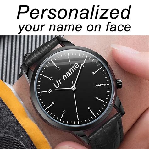 Персонализированные часы на заказ с гравировкой с вашим именем Мужские Женские наручные часы
