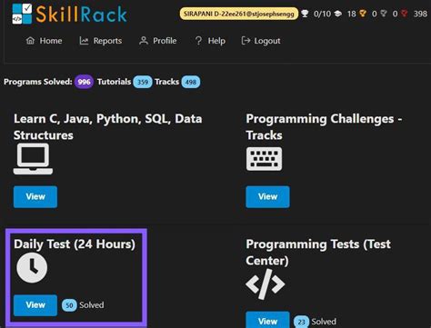 skillrack codingjourney codingachievement sirapani dhayalan