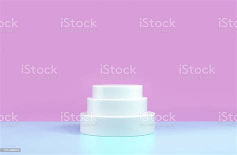 둥근 연단 받침대 또는 플랫폼 제품 프리젠 테이션을위한 화장품 배경 3d 그림 밝은 연단 광고 장소 빈 제품 스탠드 배경입니다 개념에 대한 스톡 사진 및 기타 이미지