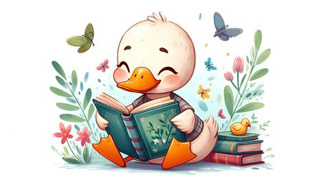 Beautiful Duck Reading A Book Graphic By Creativeguru · Creative Fabrica