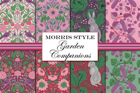 William Morris Pink Garden Patterns Graphic By Rachelfeldberg7