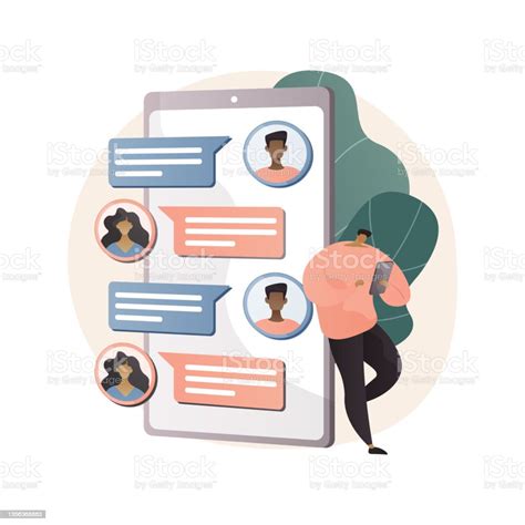 Messaging Application Abstract Concept Vector Illustration Stock Illustration Download Image
