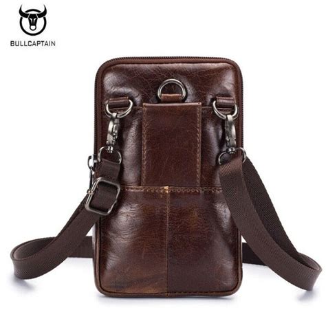 Bullcaptain Leather Men Shoulder Bag Small Men Bag Vintage Casual