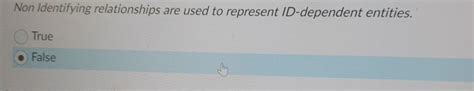 Solved Non Identifying Relationships Are Used To Represent