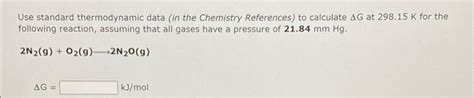 solved use standard thermodynamic data in the chemistry