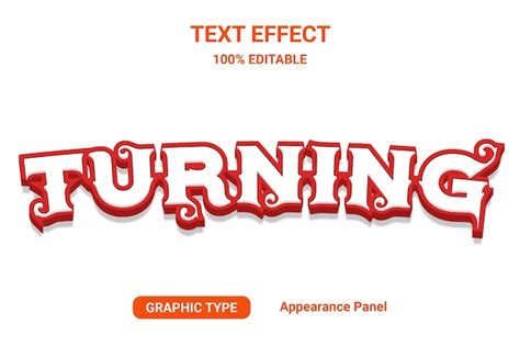 Premium Vector Turning Text Effect Font Style Editable Vector Eps File