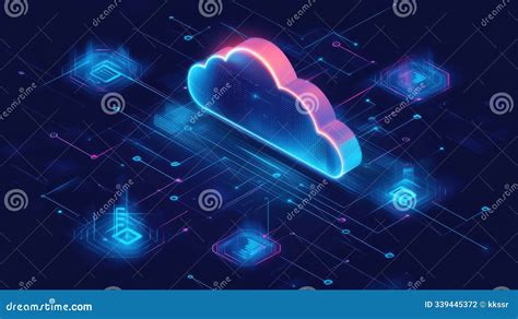 Cloud Api Integration Illustration Showing Cloud Api Integration With Data Streams And Digital