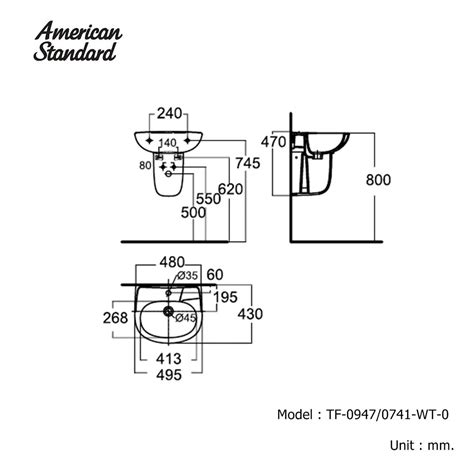 Tf 09470741 Wt 0 อ่างล้างหน้าพร้อมขาตั้งลอย รุ่น New Codie R