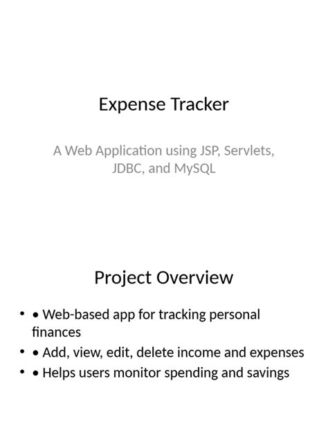 Expense Tracker Project Presentation Pdf