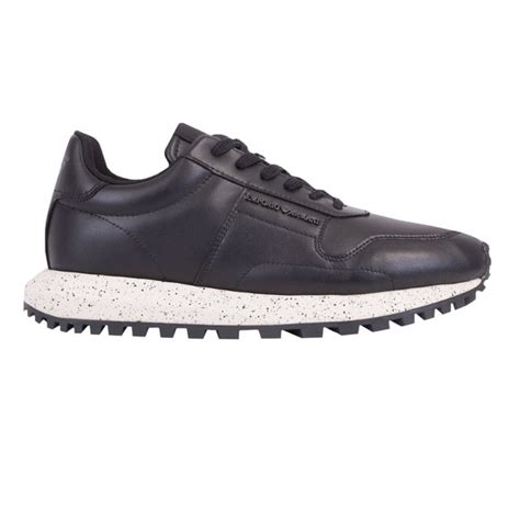 Emporio Armani Leather Runner Trainer Oxygen Clothing