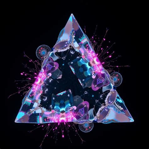 Free Prismatic Crystal Glitch Image Crystal Triangular Glitch