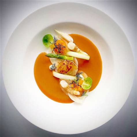 Recipe By Convailas Lobster Bisque Tarragon Butter Poached Prawns