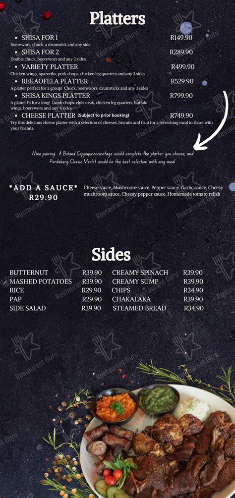 Menu At Re Kaofela African Cuisine Restaurant Klerksdorp