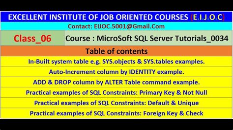 06240929microsoft Sql Server Tutorials0034sql Auto Increment Identity Sql Constraints