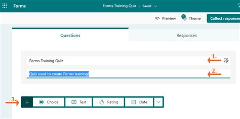 microsoft forms creating a form or quiz