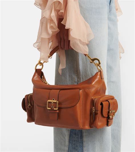 Medium Leather Camera Bag In Brown Chloe Mytheresa