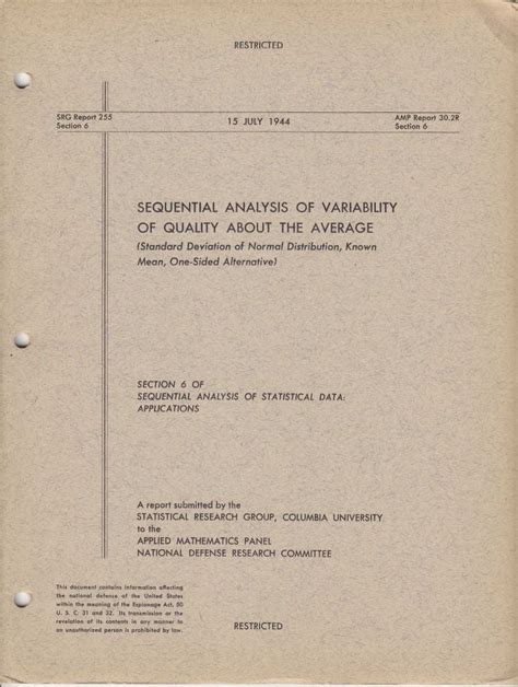 Sequential Analysis Of Statistical Data Theory With Sequential Tests