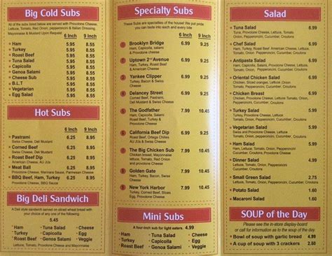 Menu at Quik Stop Subs restaurant, Moreno Valley