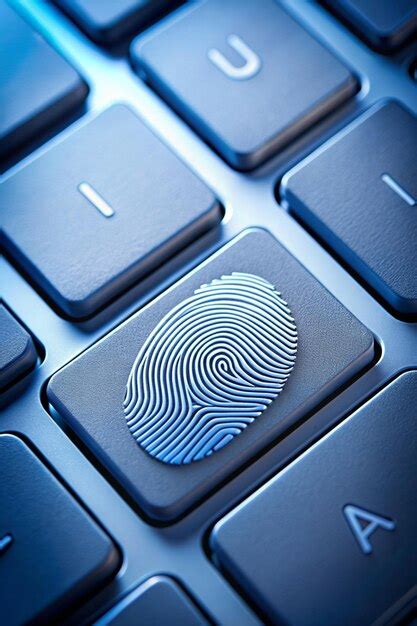 Fingerprint Keyboard Enhancing Security Concept Premium Ai Generated