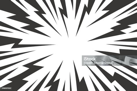 번개 폭발 효과가 있는 만화 만화 배경 플래시와 추상적 인 천둥을 가진 벡터 만화 그래픽 전기 조명이 있는 에너지 폭발 프레임 방사형 투시 단색 빔 때리기에 대한 스톡 벡터