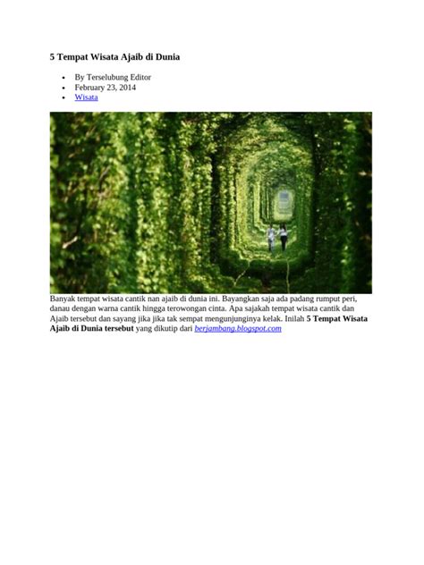 5 Destinasi Wisata Ajaib Dunia Pdf