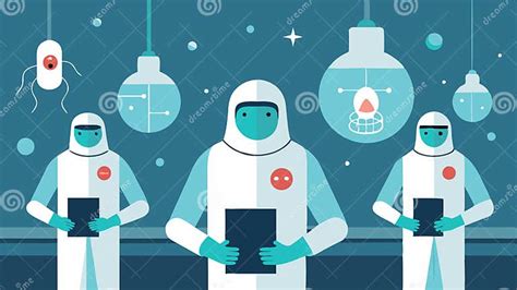 safety protocols lab personnel in futuristic suits following strict