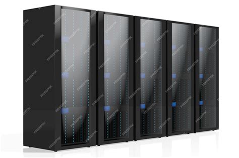 Premium Photo Data Center Server Racks Isolated On White Background