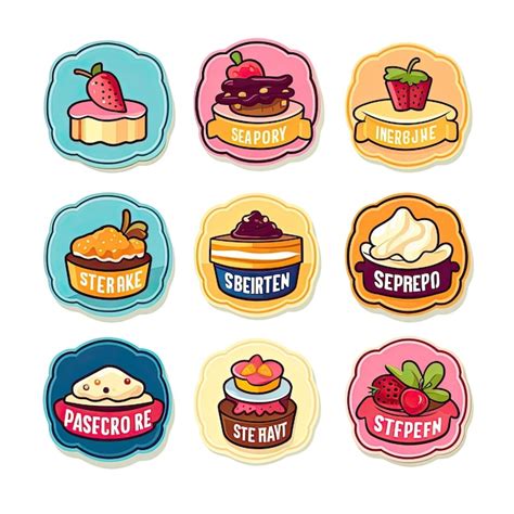 Premium Ai Image Flat Design Of Cake Label Badge