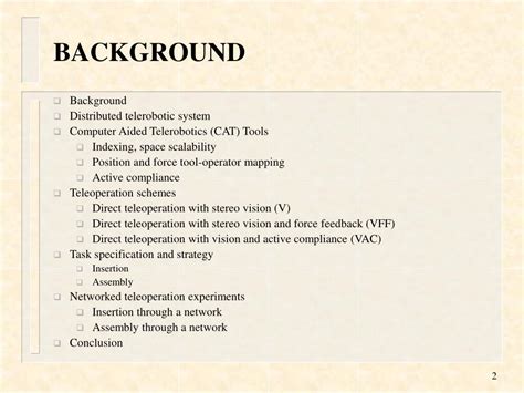 Ppt Evaluation Of Assembly Tasks In Augmented Telerobotics Powerpoint