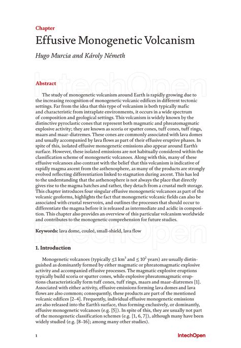 Effusive Monogenetic Volcanism │ 2020 Instituto De Investigaciones En