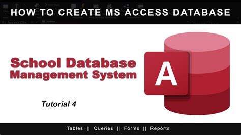 How To Create Ms Access Database School Database System Part 4 Main Navigation Form Youtube