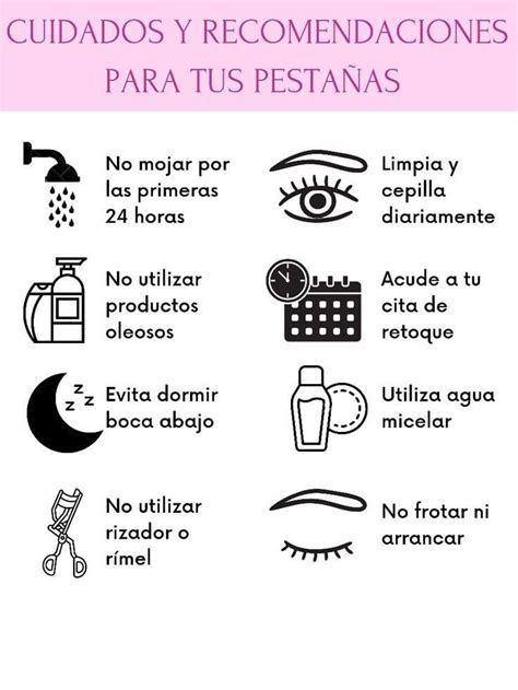 Tarjeta De Cuidado De Pestañas Cuidado De Extensiones De Pestañas