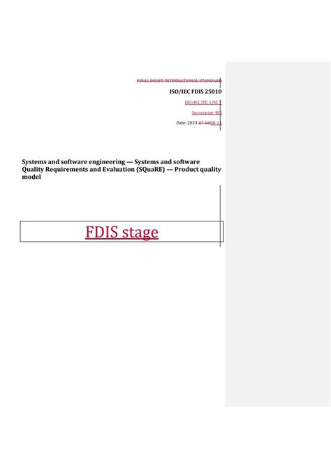 ISO IEC FDIS Systems And Software Engineering Systems And Software Quality Requirements