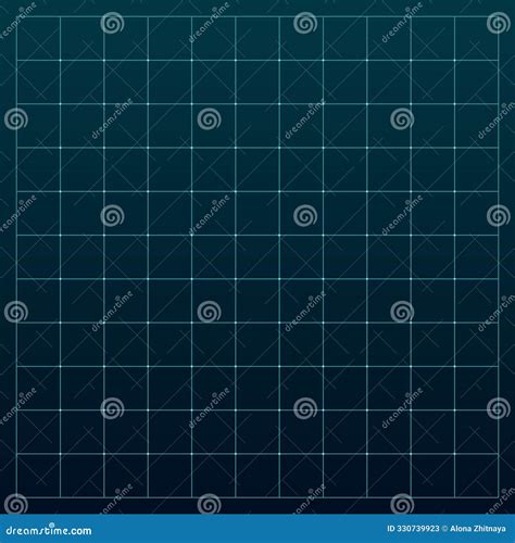 Hud Grid Game Panel Graph With Dots Lines Stock Illustration