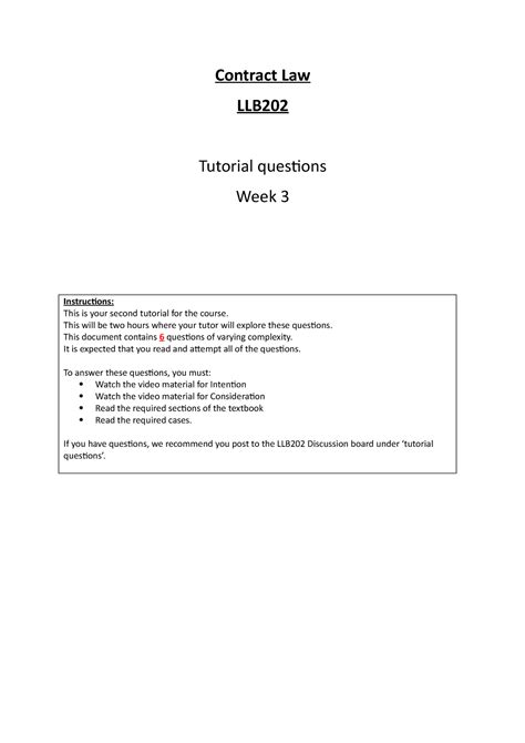2022 llb202 week 3 tutorial questions 1 contract law llb tutorial
