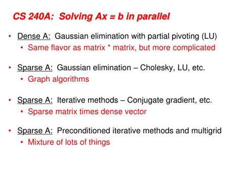 ppt cs 240a solving ax b in parallel powerpoint presentation free