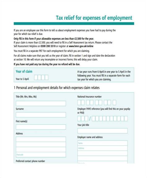 FREE 7 Sample Employment Expenses Forms In MS Word PDF FREE 7 Sample Employment Expenses Forms In MS Word PDF