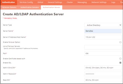 ad ldap server accops hysecure 5 4 knowledge center